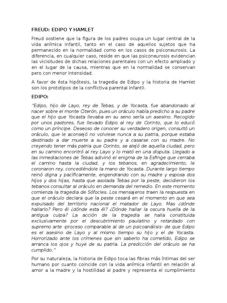 Freud y Hamlet | PDF | Edipo