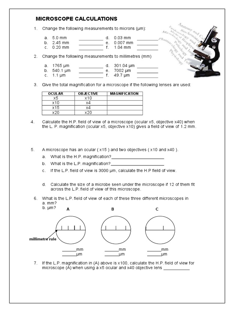 Microscope Calculations | PDF