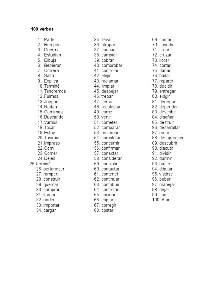 100 Verbos | PDF