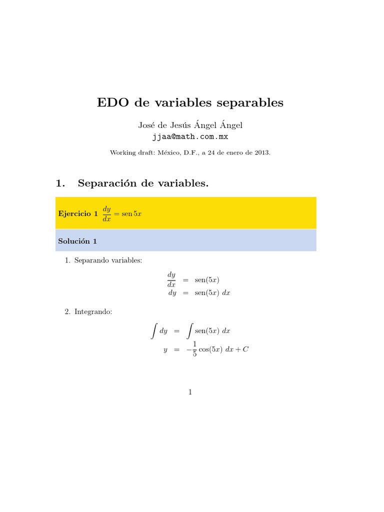 Variables Separables PDF | PDF