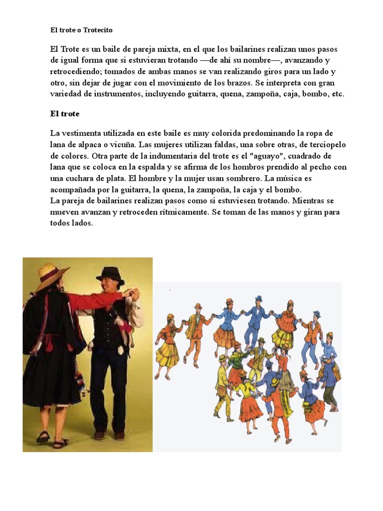El Trote: Baile y Vestimenta Tradicional | PDF