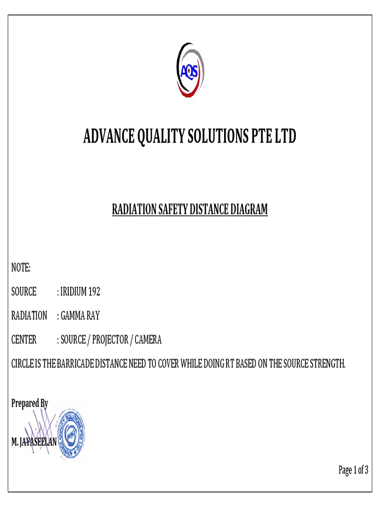 Radiation Safety Distance Diagram | PDF