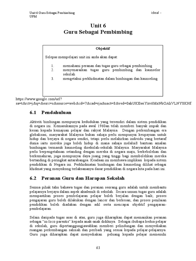 Unit 6 Peranan Guru | PDF