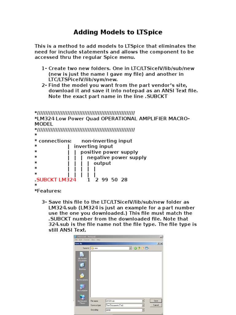 Adding Models to LTSpice Simplified | PDF