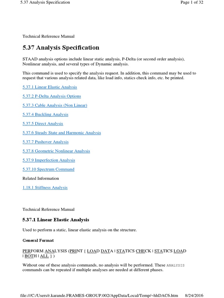 Direct Analysis As Per AISC 360-05 | PDF | Buckling | Matrix (Mathematics)