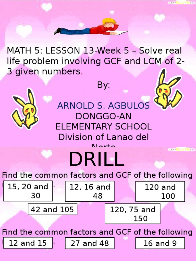 GCF and LCM Problem Solving Guide | PDF | Division (Mathematics) | Numbers