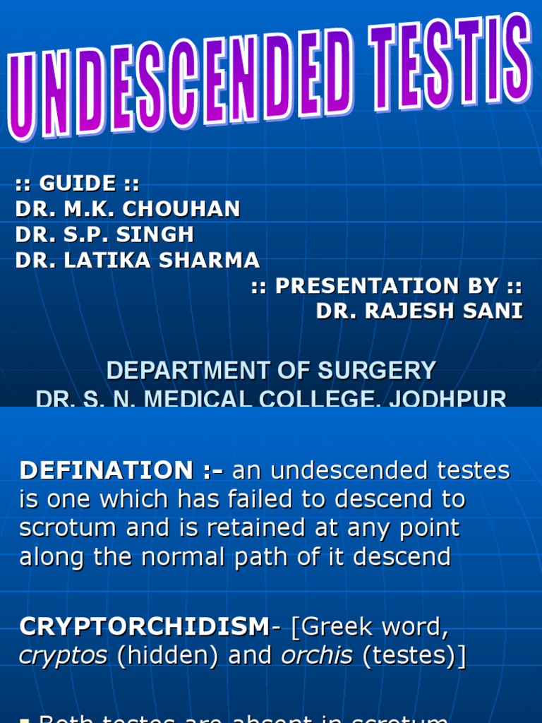 Understanding Cryptorchidism Causes & Effects | PDF | Testicle | Sexual ...