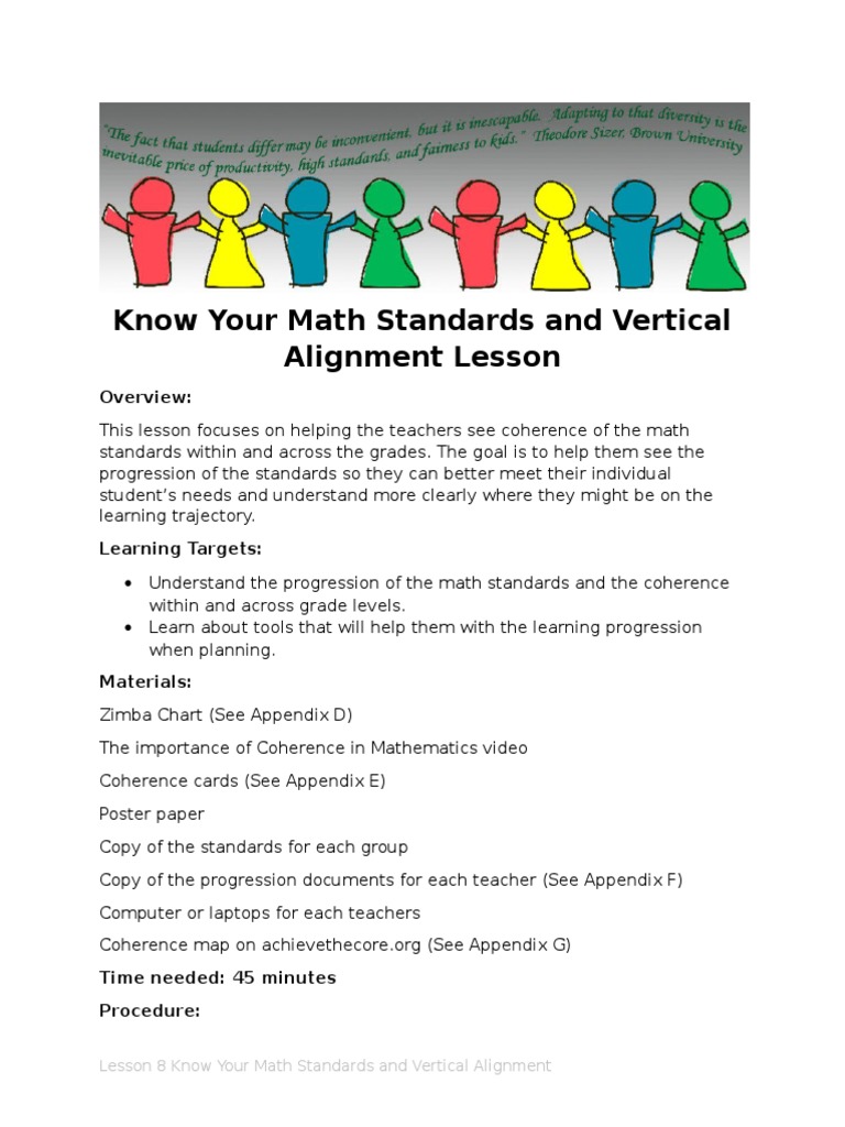 Lesson 8 Know Your Math Standards and Vertical Alignment | PDF | Applied Psychology | Teaching ...