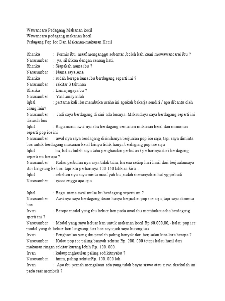 Tugas Wawancara | PDF