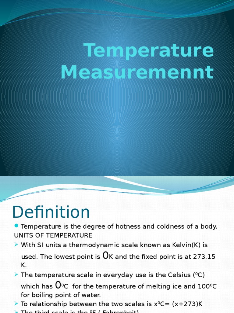 Temperature Measuremennt | PDF | Thermocouple | Temperature