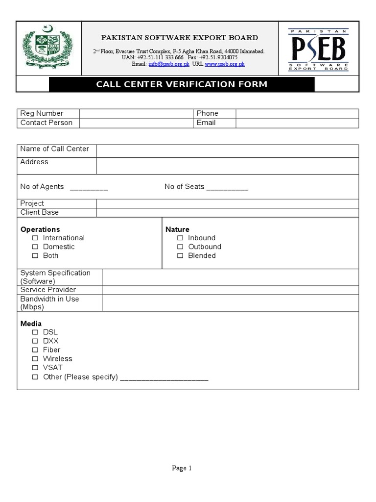 Updated Call Center Physical Verification Form | PDF