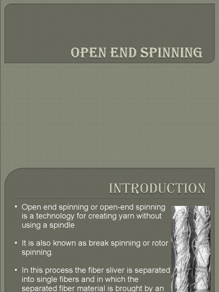 OE Spinning | PDF | Yarn | Spinning (Textiles)