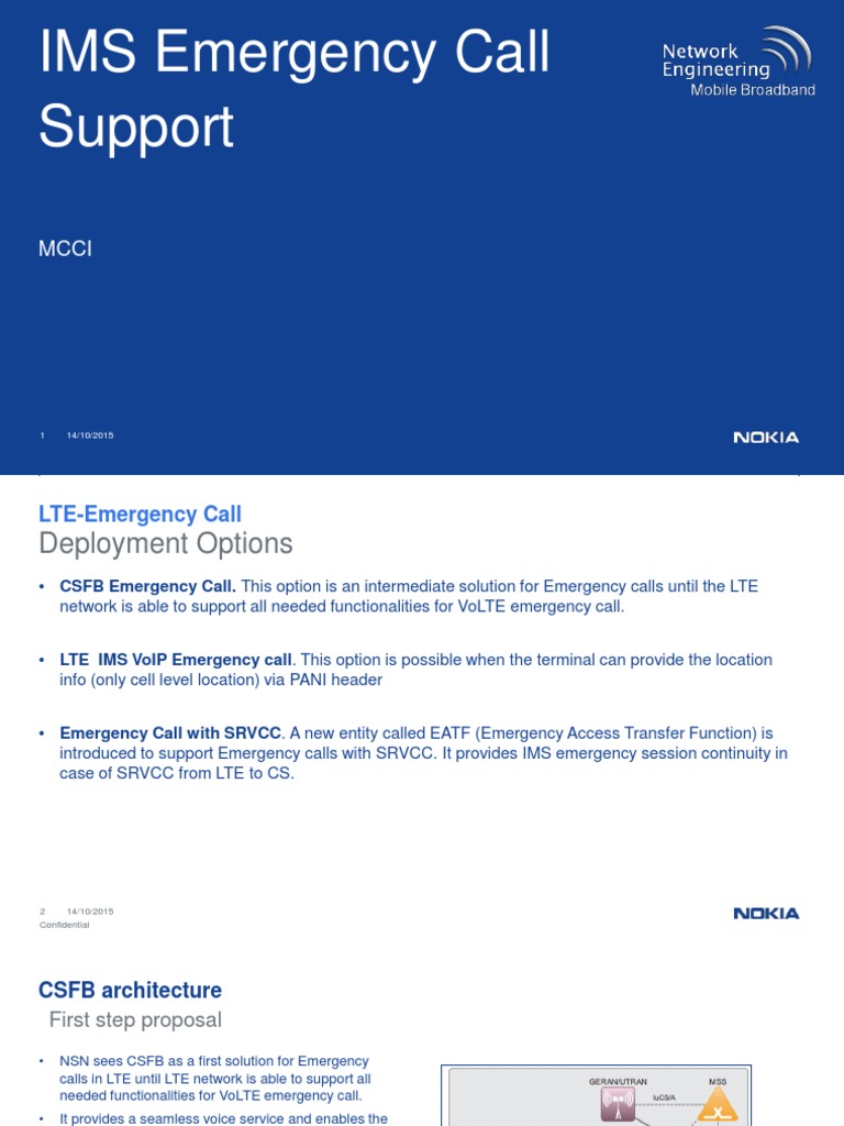 IMS Emergency Call Support v1C | PDF | Technology & Engineering