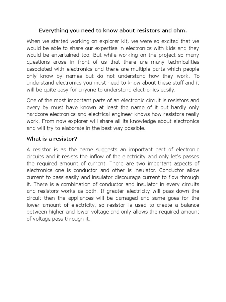 Everything That You Need To Know About Resistors and Ohm | Download ...