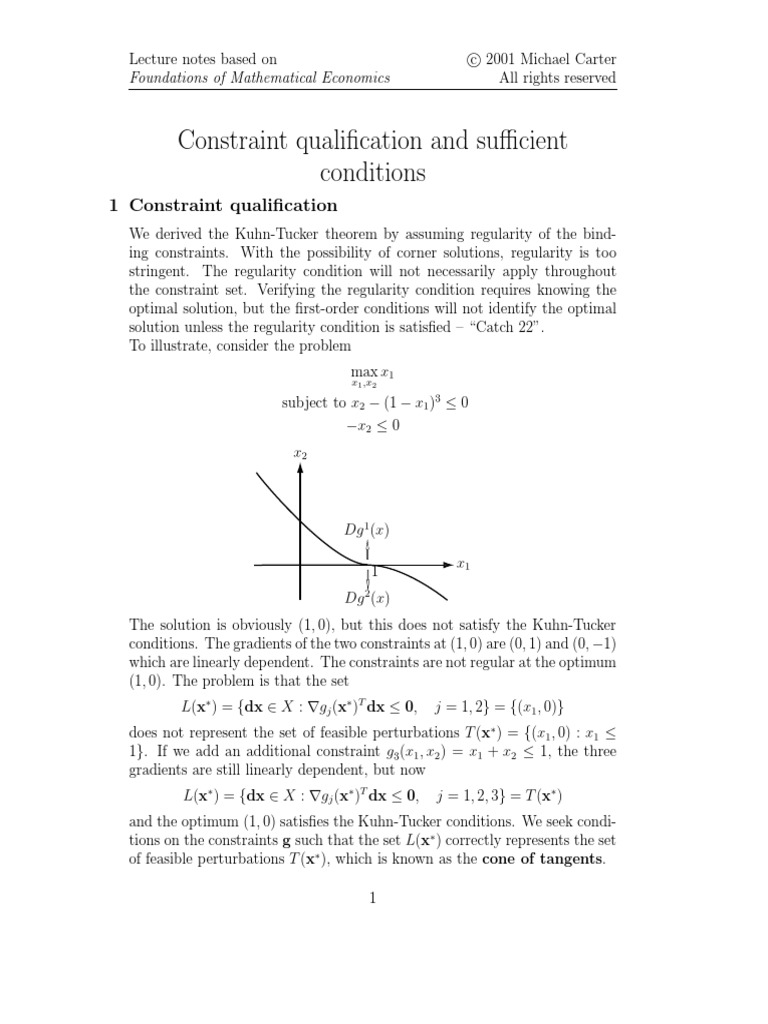 Constraint Qualification | PDF | Linear Programming | Mathematical Optimization