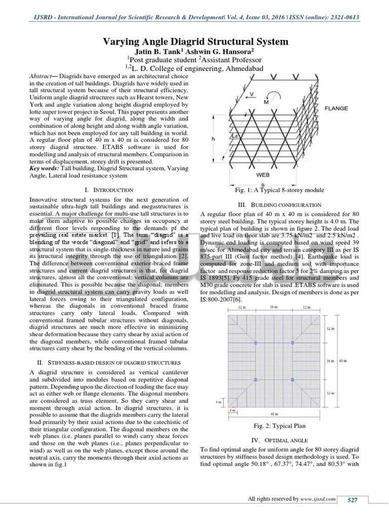 Varying Angle Diagrid Structural System | PDF | Truss | Mechanical ...