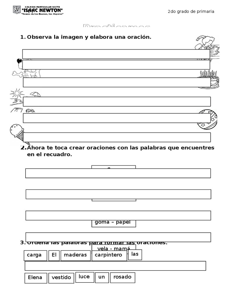 Ejercicios de Comunicación 2do Grado | PDF | Artes del Lenguaje y ...