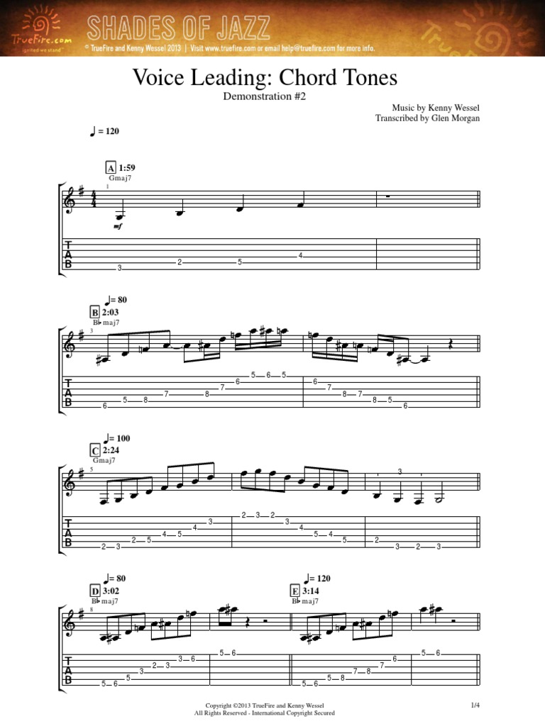 Voice Leading: Chord Tones: Demonstration #2 | PDF