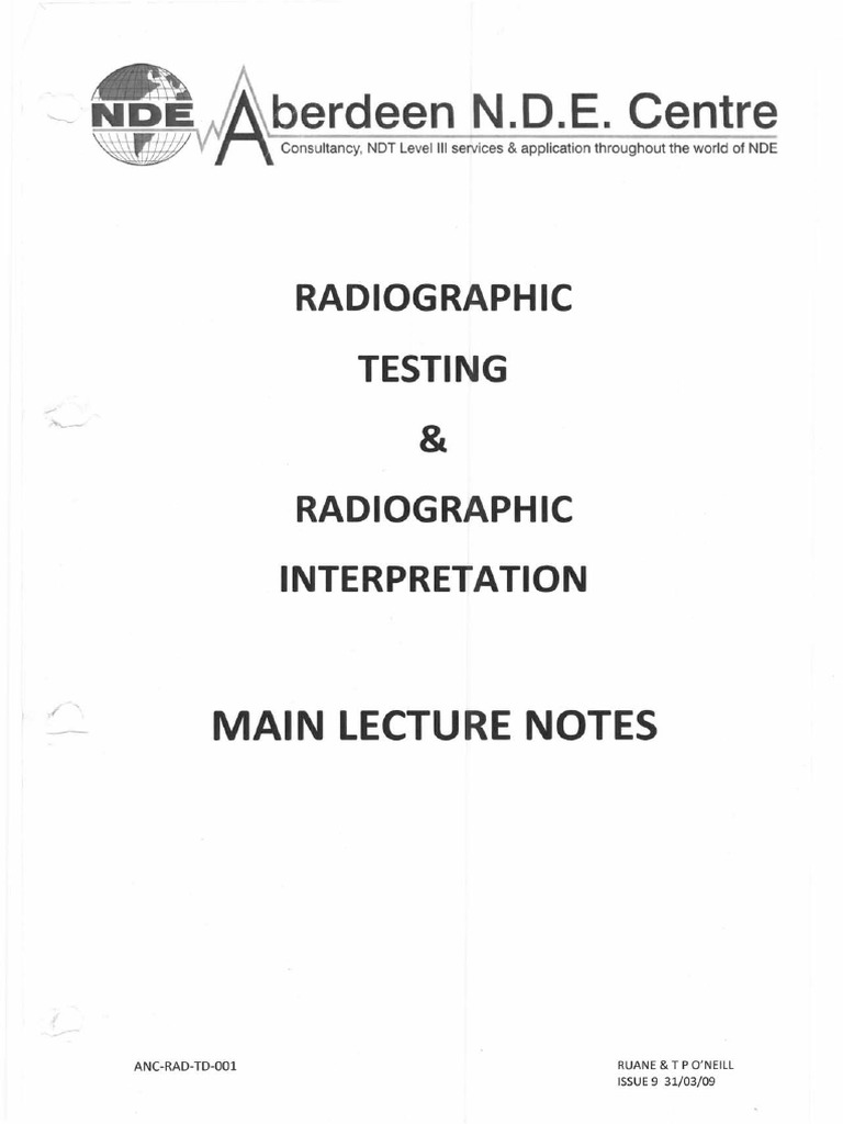RT&Radiographic Interpretation Notes | PDF | Radioactive Decay ...