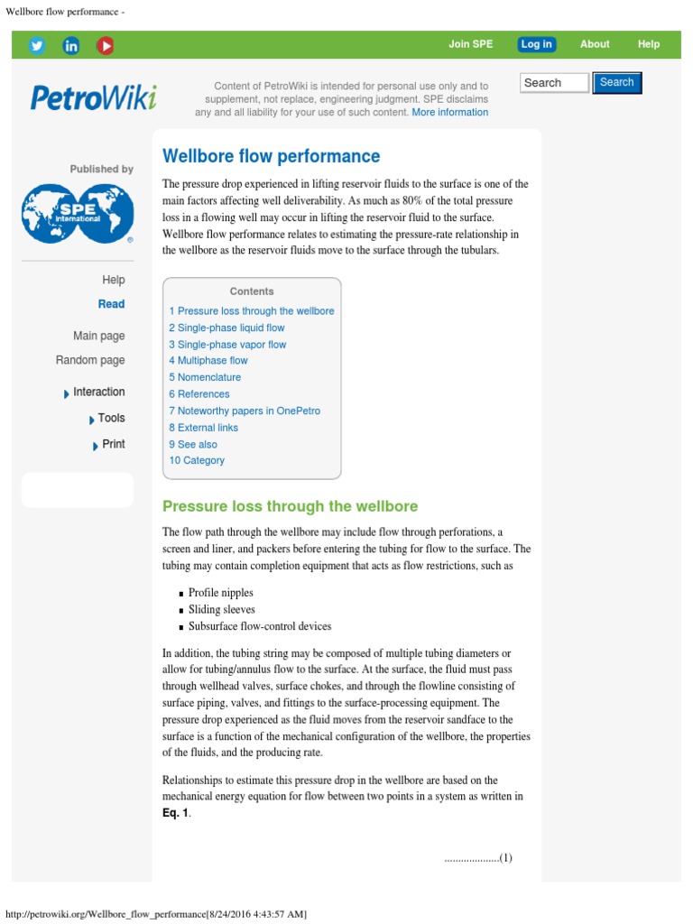 Wellbore Flow Performance | PDF | Fluid Dynamics | Pressure