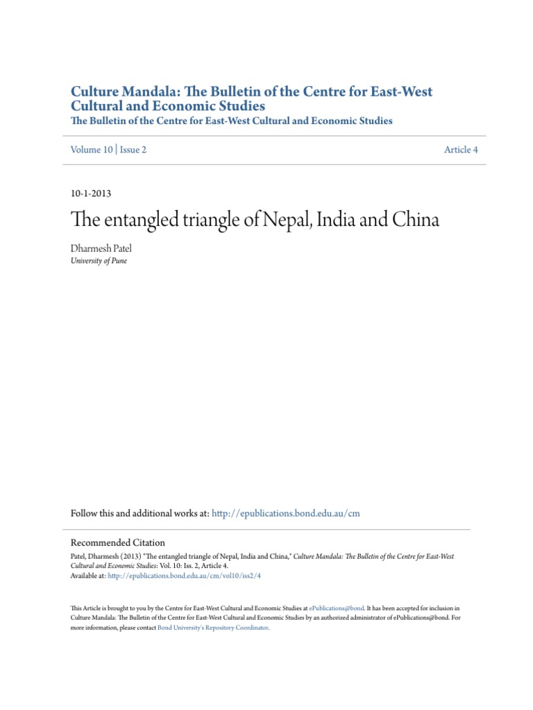 The Entangled Triangle of Nepal India and China | PDF | Nepal | China