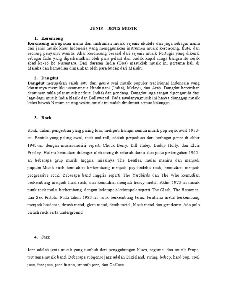Jenis Jenis Musik | PDF