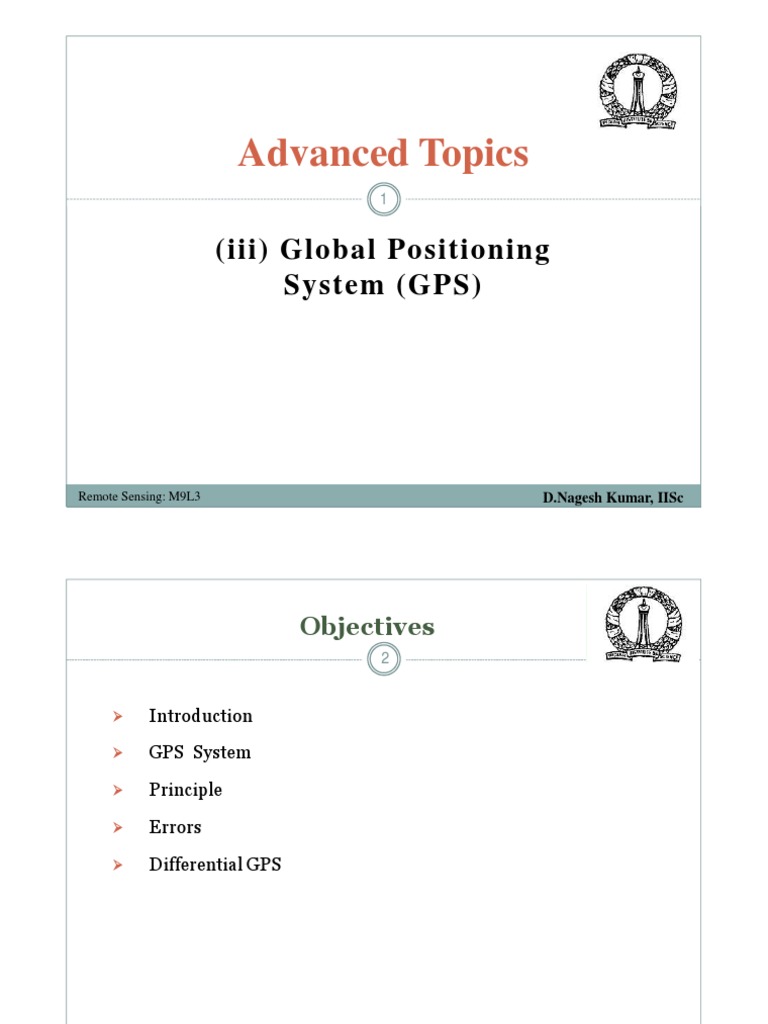 Advanced Topics: (Iii) Global Positioning System (GPS) | PDF ...