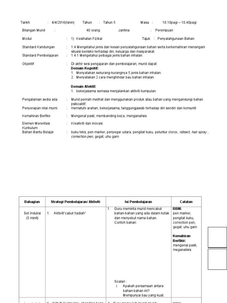 RPH-jenis Bahan Inhalan | PDF