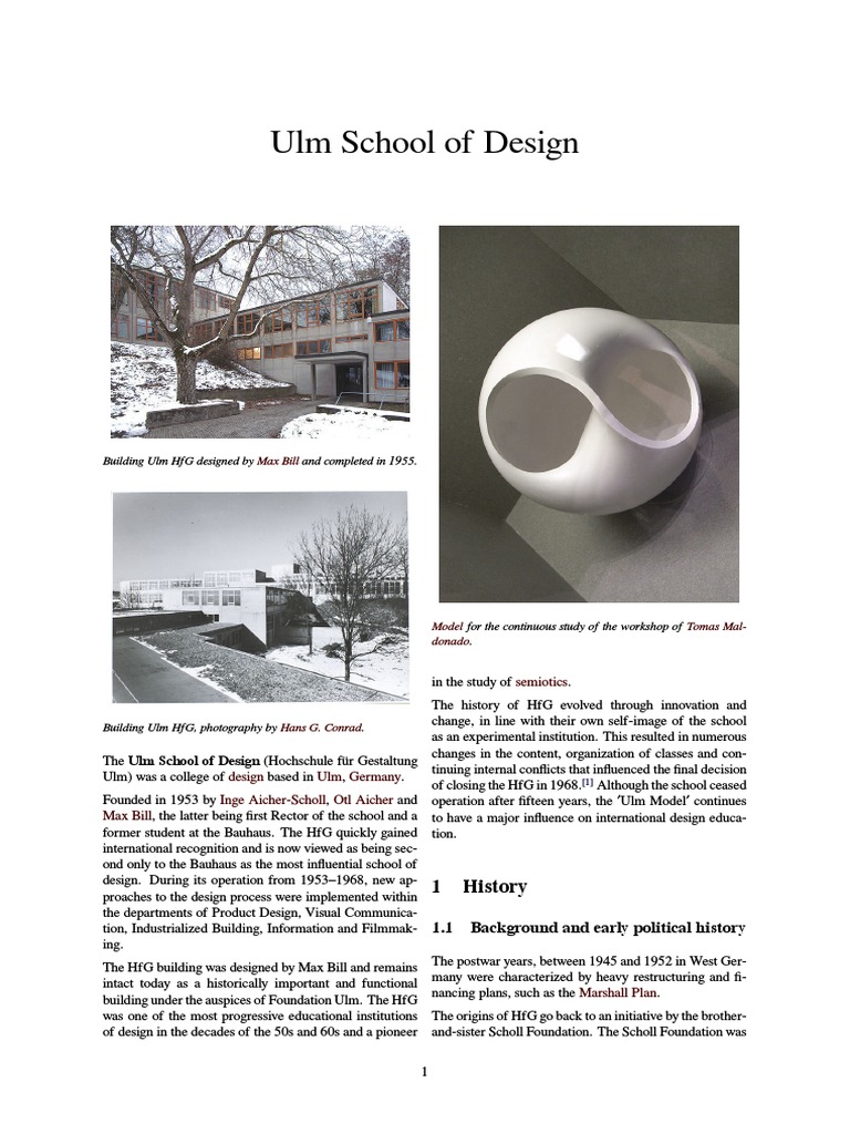Ulm School of Design PDF | PDF