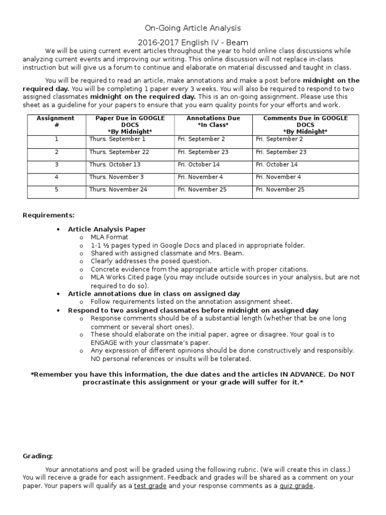 Ongoing Article Analysis Guidelines | PDF | Communication | Internet