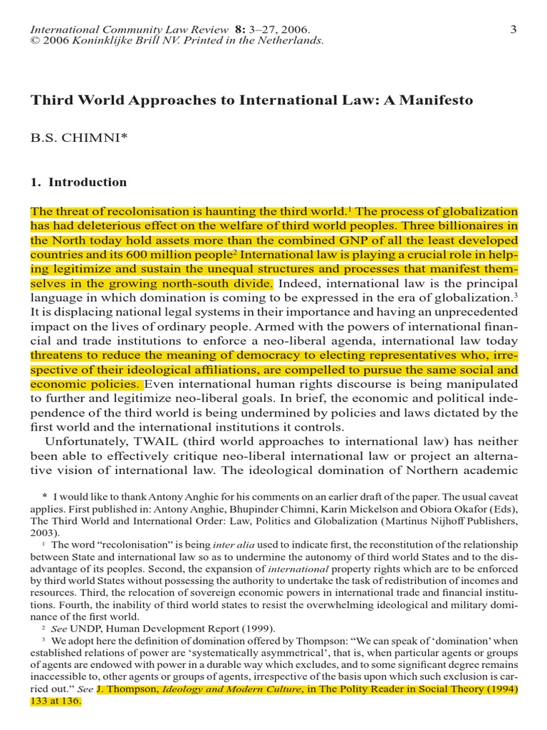 Chimni - Third World Approaches To International Law | PDF | Uruguay ... Chimni - Third World Approaches To International Law | PDF | Uruguay ...