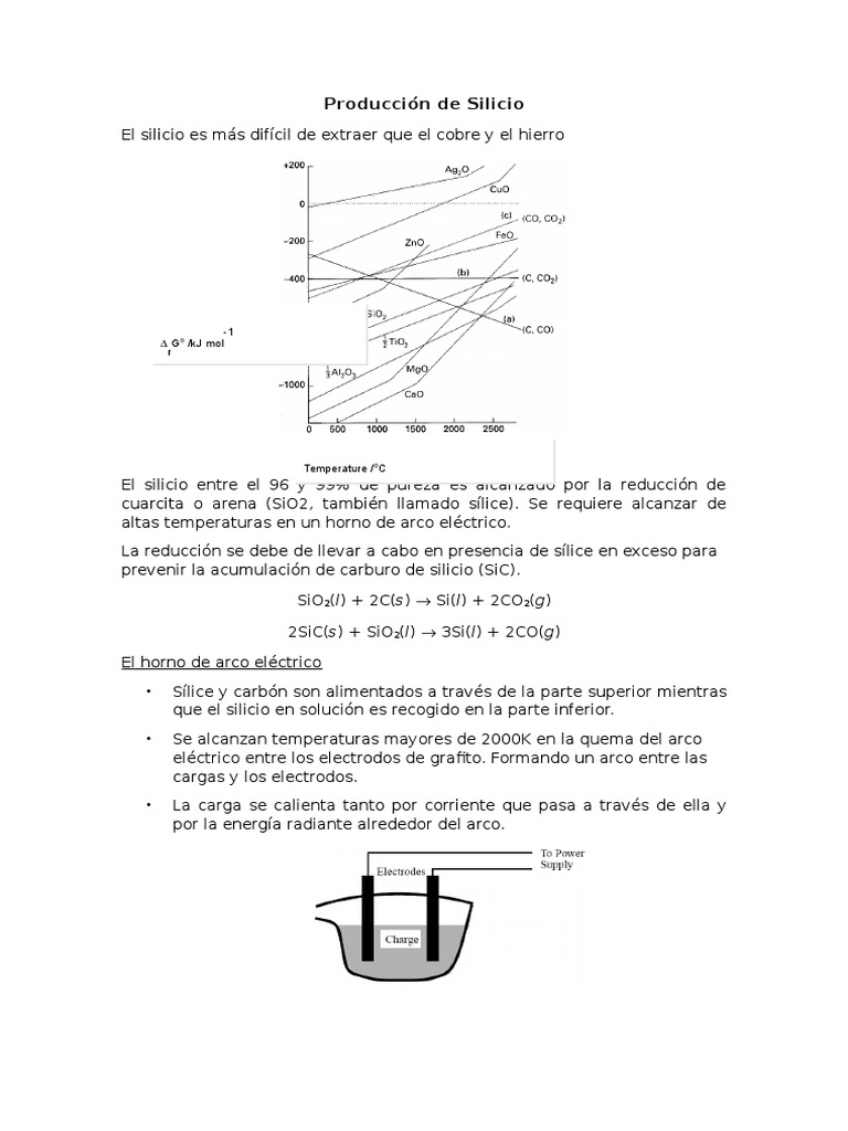 Proceso de Producción de Silicio | PDF | Silicio | Electroquímica