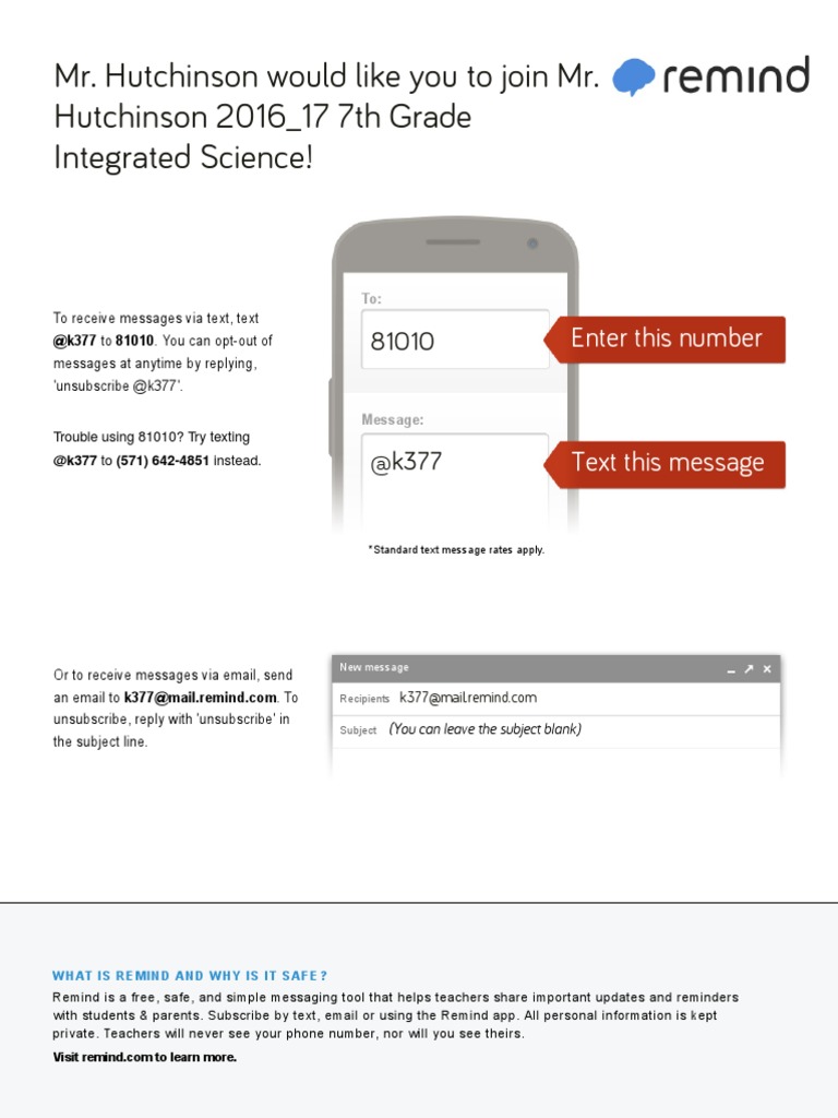 Remind 101 Instructions | PDF