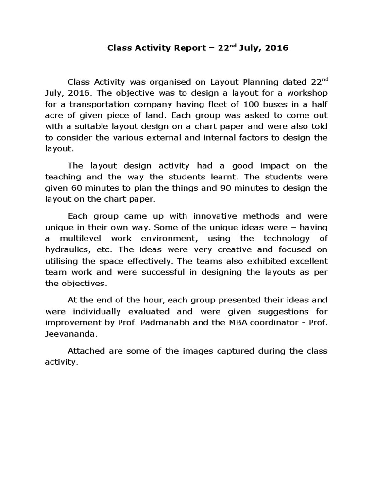 Report Class Activity | PDF