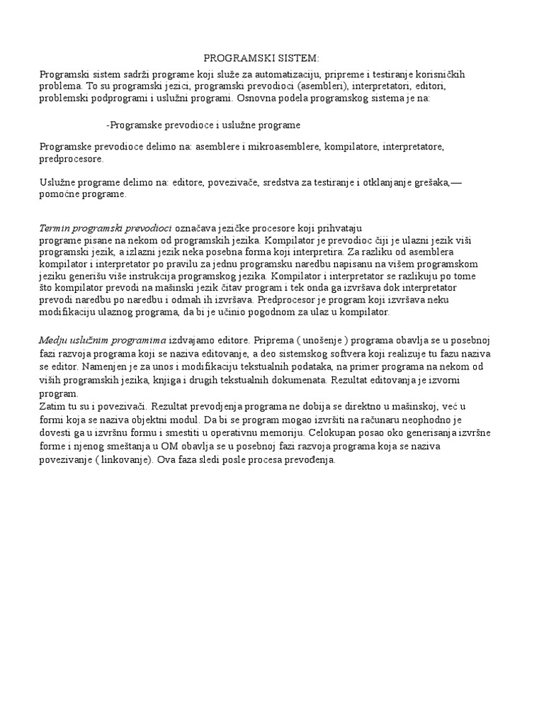 Programski Sistem | PDF
