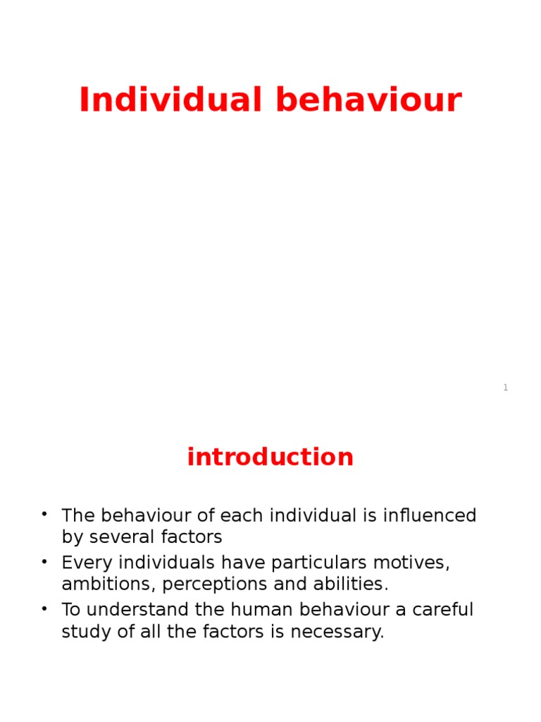 Foundations of Individual Behaviour | Download Free PDF | Employment ...