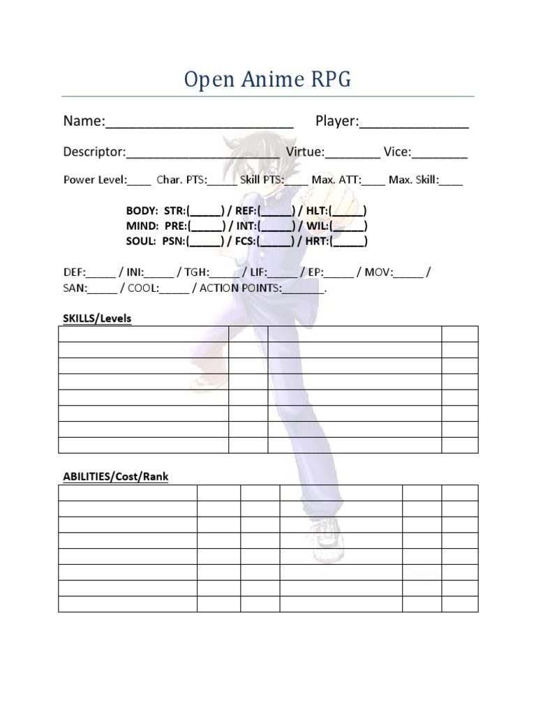 Open Anime RPG | PDF