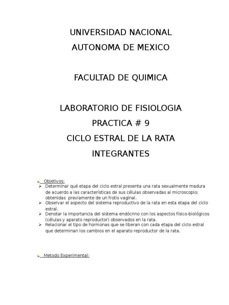 Caracterización del ciclo estral de una rata a través del análisis de ...