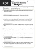 Math Café Menu and Pricing Guide | PDF