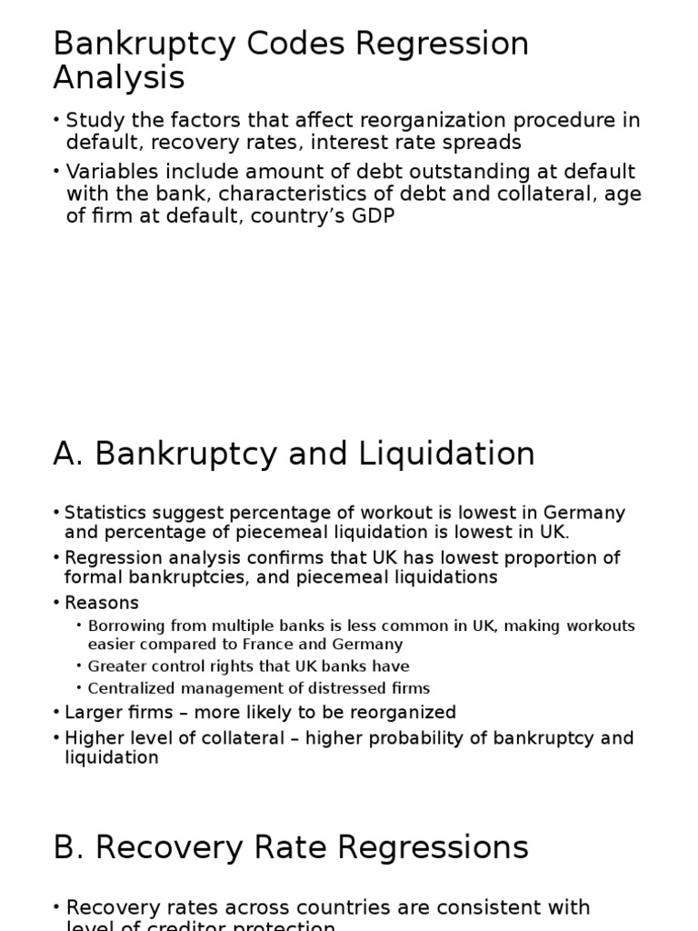 Bankruptcy Codes Regression Analysis | PDF | Finance & Money Management