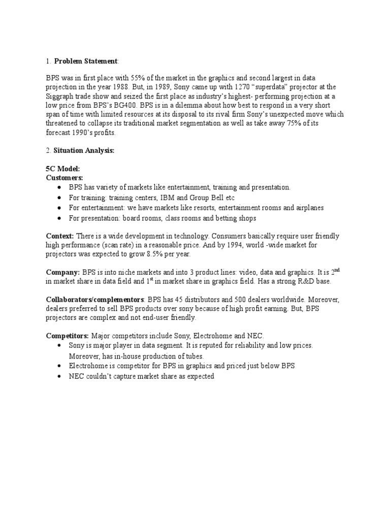 Barco Case Study | PDF | Sony | Profit (Accounting)