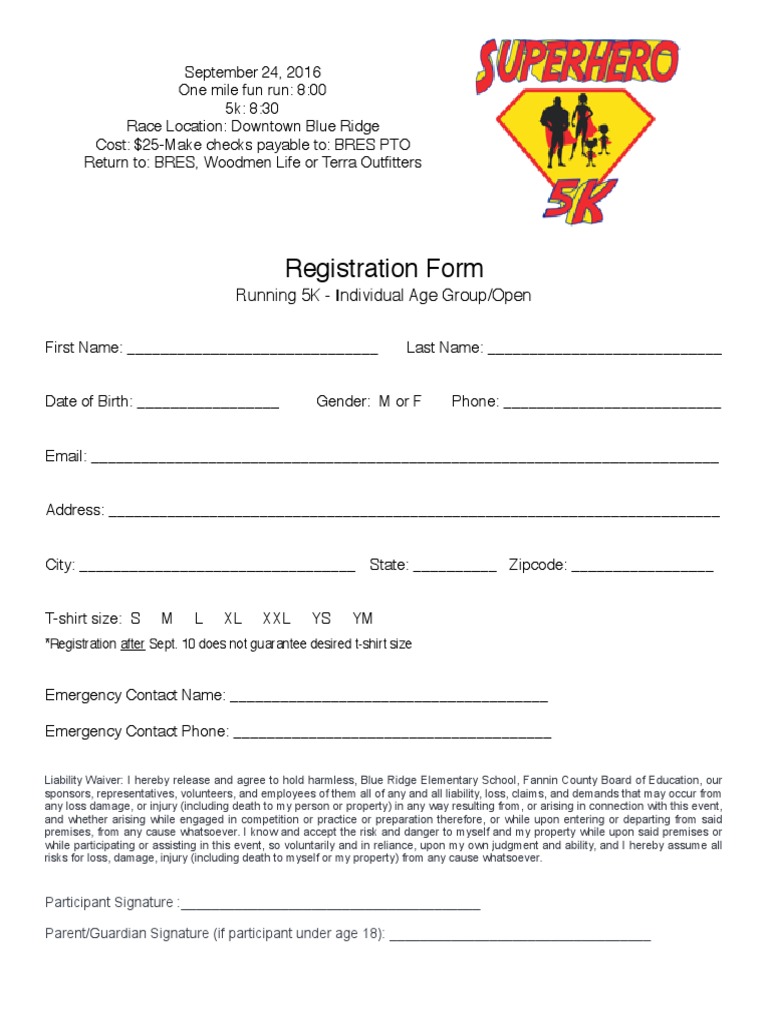 Blue Ridge 5K Fun Run Registration | PDF | Career & Growth | Social Science