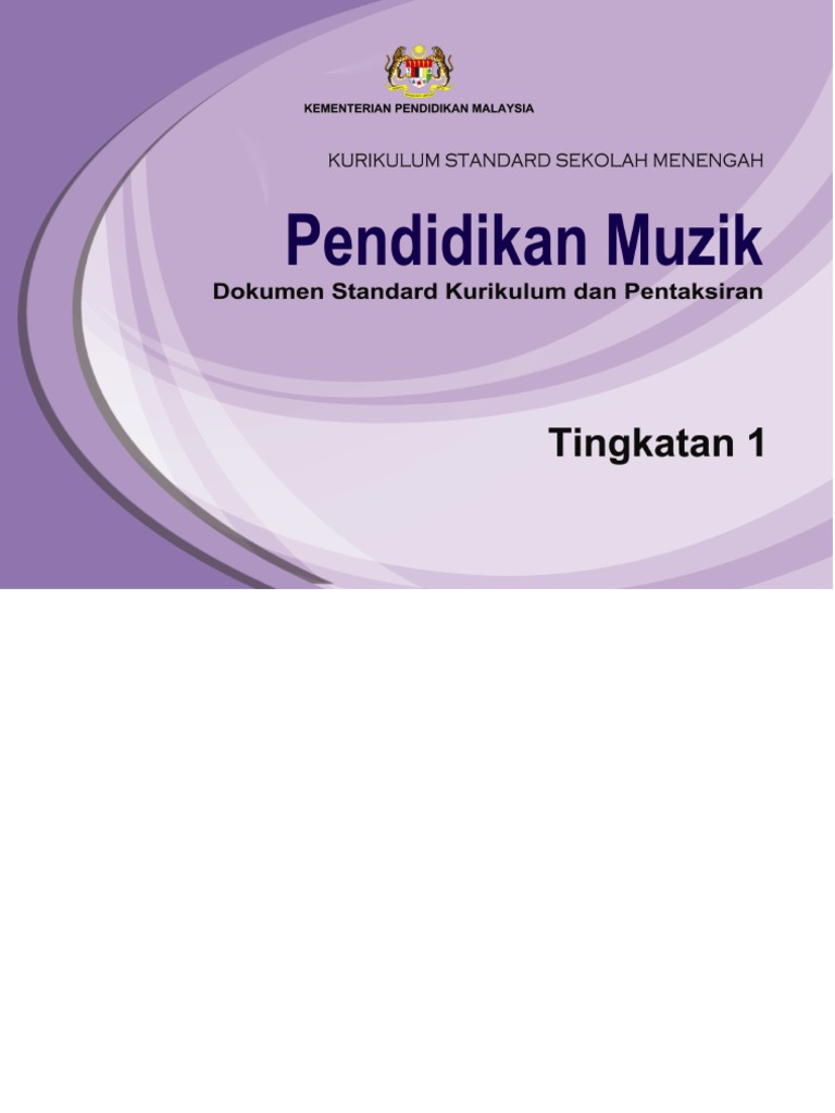 DSKP KSSM Pendidikan Muzik Tingkatan 1 | PDF