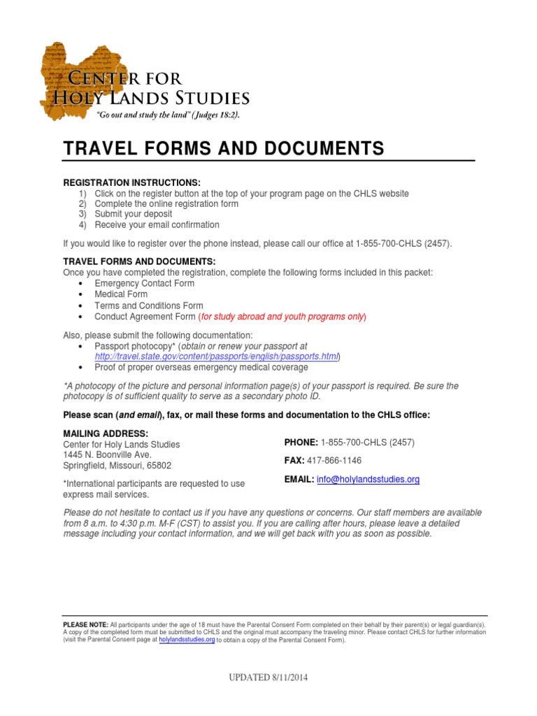 Travel Forms and Documents PDF | PDF