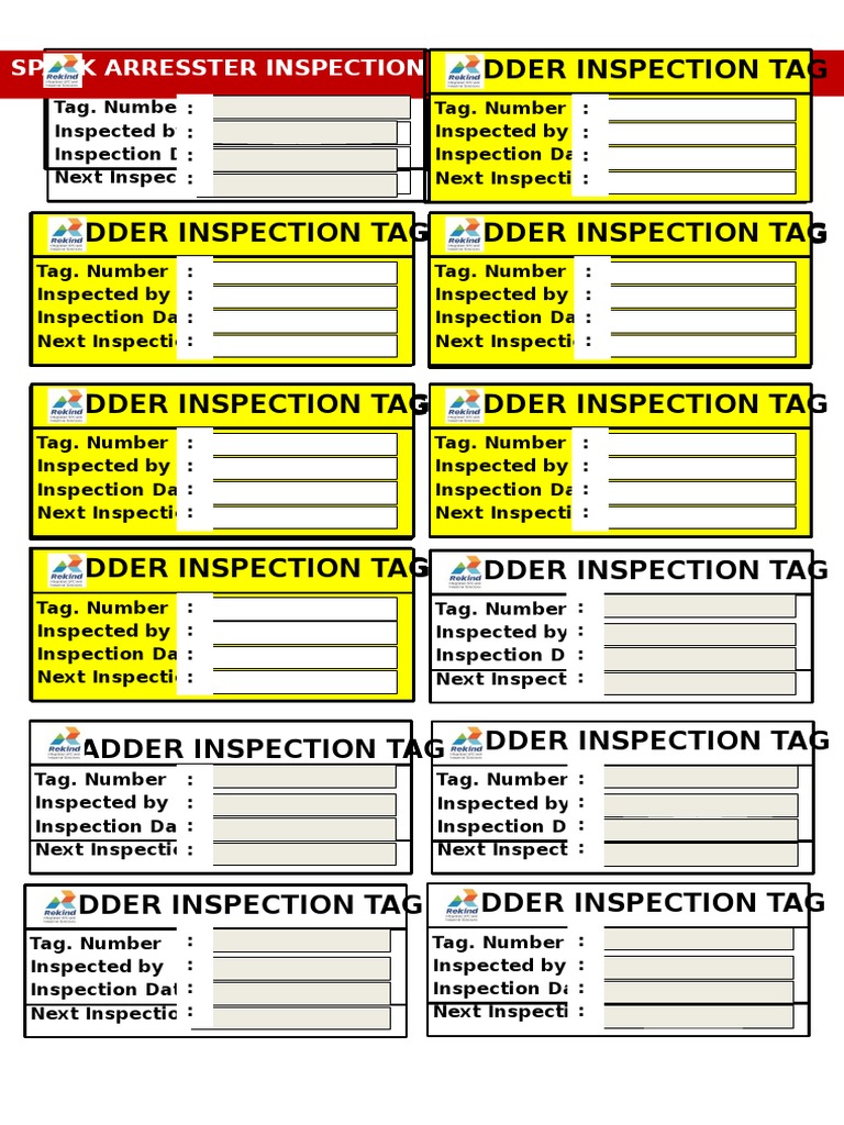 Ladder Inspection Tag Red | PDF