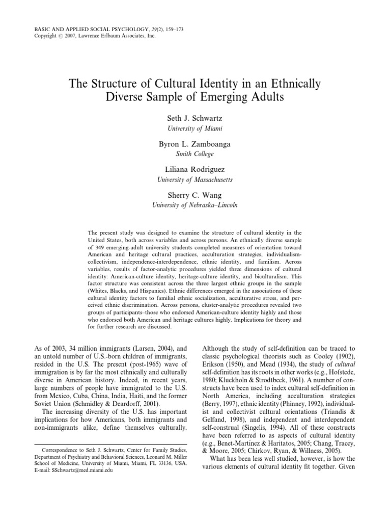 The Structure of Cultural Identity | PDF | Psychology