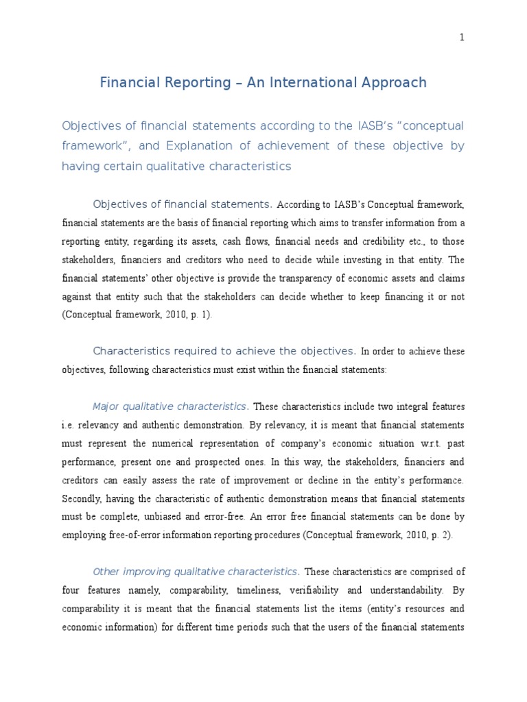 Financial Reporting - An International Approach | PDF | Financial ...
