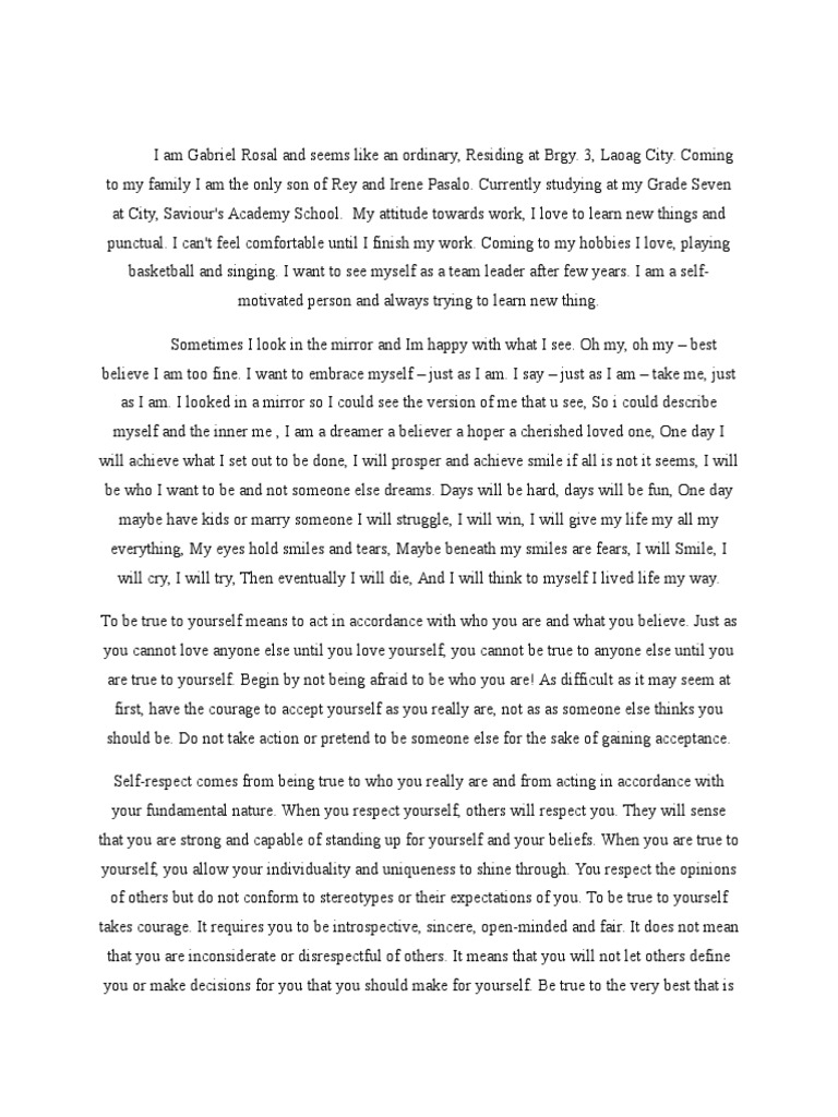 Self Monologue | PDF