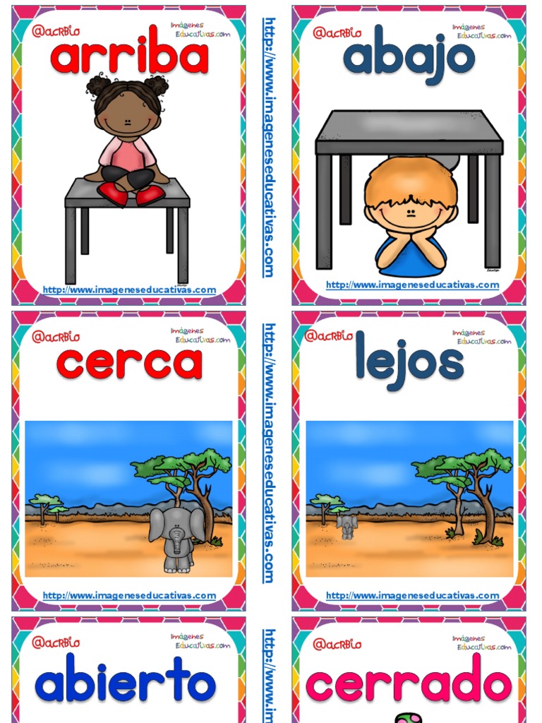 Tarjetas Opuestos Antonimos Parte 2 PDF | PDF