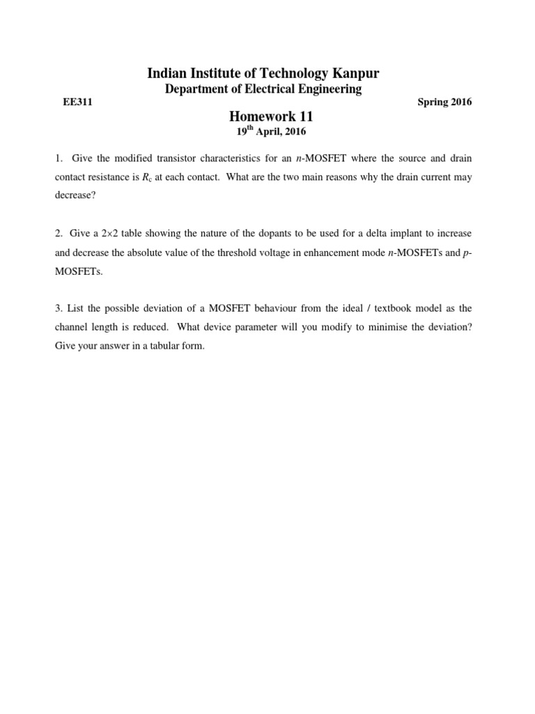 EE311 Homework 11 | PDF